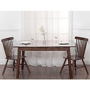 DiamondHome Clear_Transparent Tablecloth Heavy Duty Kitchen Table TOP Cover Water Proof Hard Plastic Vinyl Spills Protector (60" x 90")