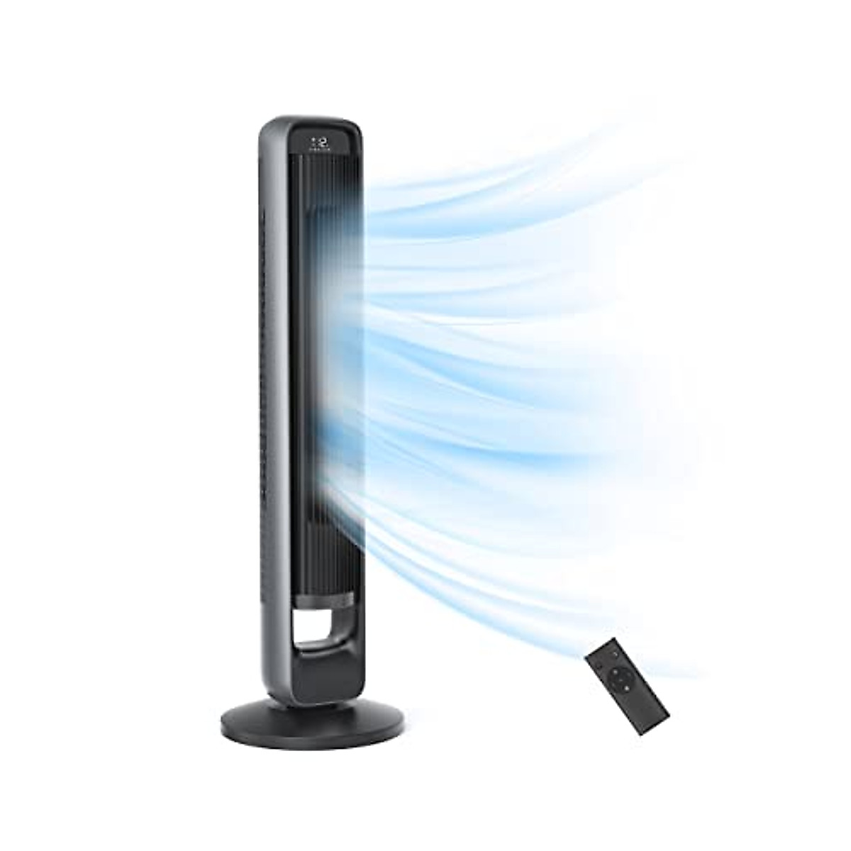 Tower Fan, 42” Oscillating Fan, DC Motor with 28dB Low Noise, 90° Oscillation, 12 Speed Levels, 4 Wind Modes, Night Light, 12-Hour Timer, LED Display, Full Function Remote Control, for Bedroom Living Room Study Office