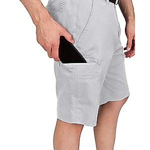 Cargo Golf Shorts for Men - Dry Fit, Large Pockets, Lightweight, Moisture Wicking, 4-Way Stretch Silver