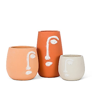 Abbott Collection 27-Picasso-XLG Extra Large Half Face Planter/Vase, Orange