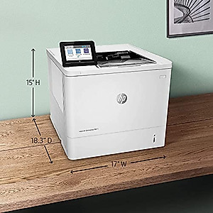 HP Laserjet Enterprise M611dn Single-Function Wired Monochrome Laser Printer, White - Print only - Ethernet, USB, 4.3" Touchscreen, 65 ppm, 1200x1200 dpi, Auto Duplex Printing - Cbmou External Webcam