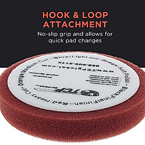 TCP Global 6.5" Flat Foam Dual Action Pad Set, 5 Levels of Foam Pads & 1 Natural Wool Grip Pads - High Performance Brand - Buff, Polish & Detail Car Auto Paint - Boat Gelcoat, Fiberglass Polisher Pads