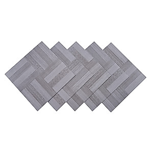 CO-Z 12x12 Inch Embossed Wood Plank Vinyl Flooring Pack of 24, 2mm Thick Peel and Stick Floor Tile Stickers with Weave Pattern, Waterproof Odorless Wood Laminate Flooring for Home Improvement