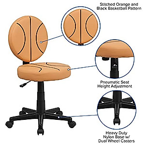 BizChair Basketball Swivel Task Office Chair