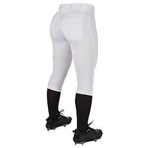 CHAMPRO Women's Tournament Traditional Low-Rise Polyester Softball Pant, Large, White