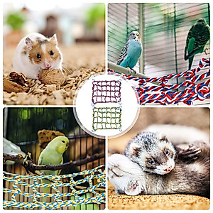 2 Pack Bird Rope Net Climbing Ladder Bird Rope Net Bridge Hamster Ladder Rat Rope Net Pet Rat Toys Rat Cage Accessories