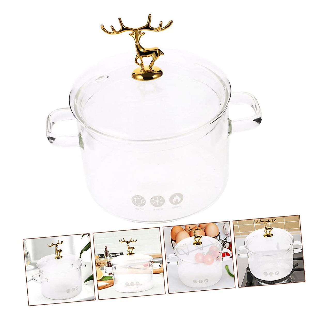 Soup Pot Glass Pot for Kitchen Cooking Pot Household Glass Pot for Cooking Home Stove Pot Stew Pot Noodle Pot Heat Resistant Glass Pot Home Glass Pot Kitchen Stockpot Kitchenware