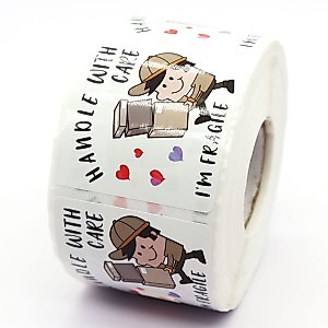 Handle with Care Stickers for Shipping,Fragile Stickers for Shipping,Funny Fragile Stickers,Small Business Stickers 500 Labels Per Roll