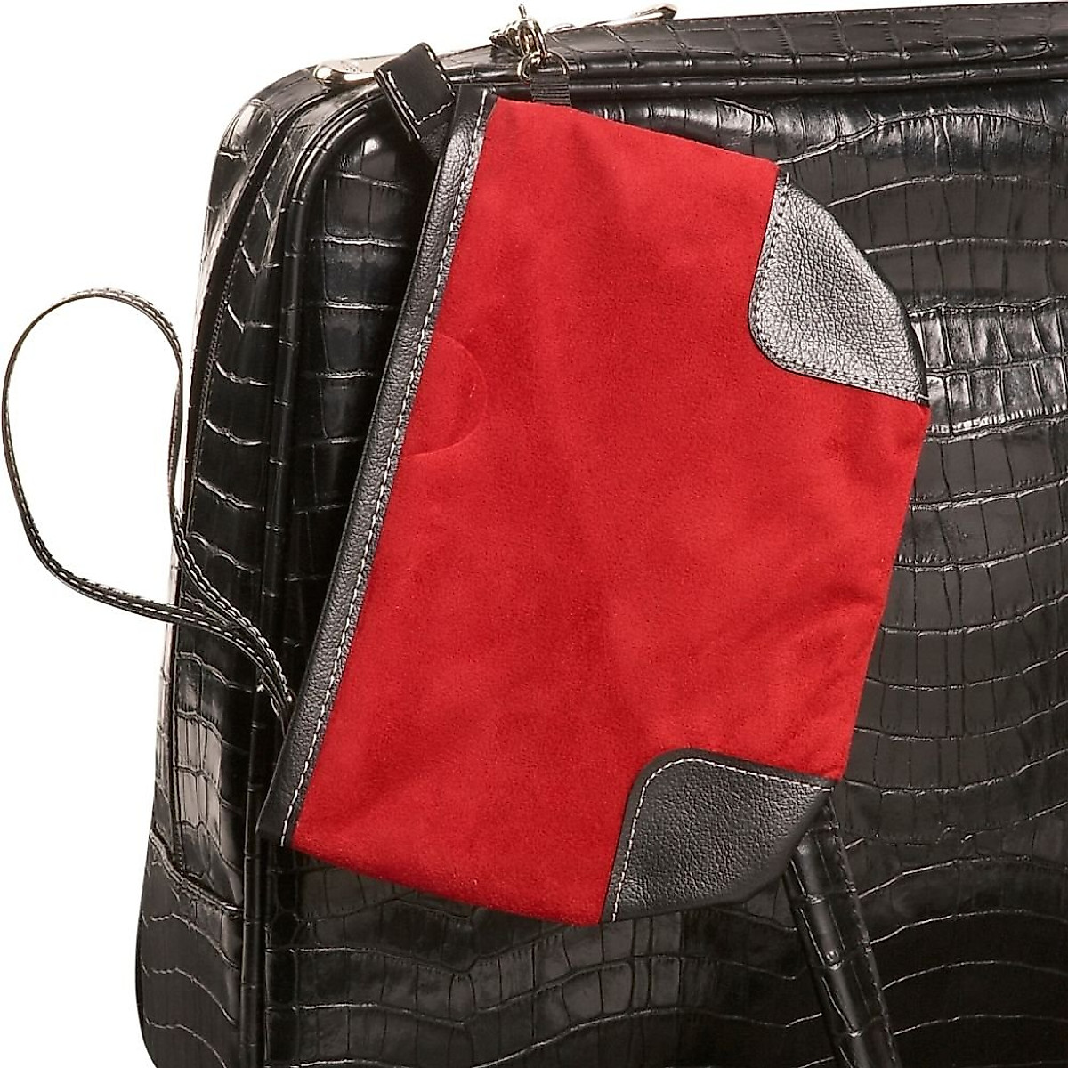 Mobile Edge Women's Black, Milano 15.4 Inch Business Laptop Handbag Faux Croc, Soft Poly-Suede Lining Protection, MEMC1S