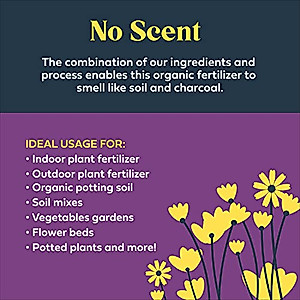 Geocharged Organic Fertilizer Biochar Plus Chicken Manure Indoor and Outdoor Plant Food, Kid and Pet Safe, No Odor for Soil, Flowers, Potted Plants, Raised Beds, Vegetable Garden, Compost, 4 oz. Bag