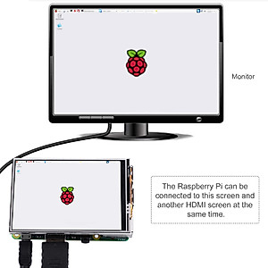 kuman 3.5 Inch Touch Screen TFT LCD Display SPI with Touch Pen for Raspberry Pi 3B+/ Pi 2B, Pi Zero W, Pi A/B