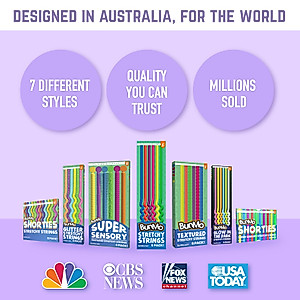 BUNMO Super Sensory Stretchy Strings 6pk | Calming & Textured Monkey Stretch Noodles | Sensory Toys for Autistic Children | Stress Relief & Anxiety Toys for Kids | Hours of Fun for Kids (Smooth)