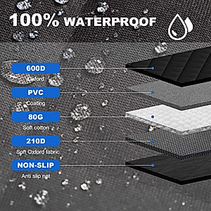 EasyHaWei 4-in-1 SUV Cargo Liner for Dogs, Non-Slip Water Resistant Pet Trunk Mat with Side Flaps Protector & Back Seat Organizer, Dog Backseat Cover for SUVs Vans