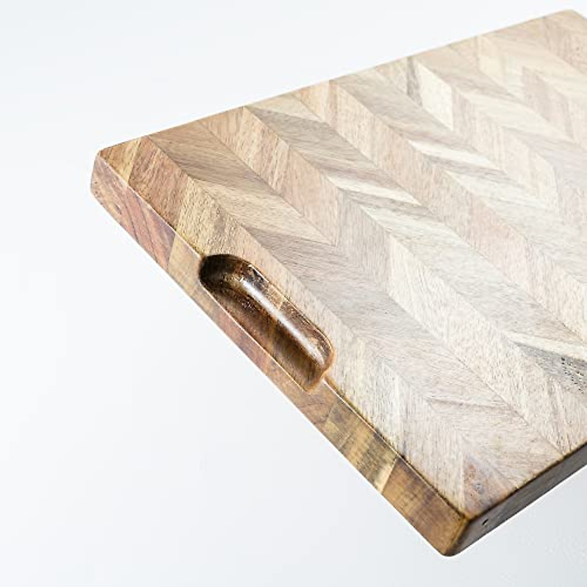 BILL.F Wooden Chopping Board, 14x9 inch Acacia Wood Cutting Board for Kitchen Chopping Butcher Block Cutting Board with End Grain