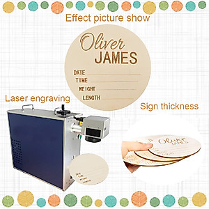 Baby Newborn Custom Announcement Sign, Wooden Birth Announcement Sign for Hospital Baby Name And Birth Details, Fingerprint Footprints Can be Left on The Baby Announcement Sign Back(4-6 inches)