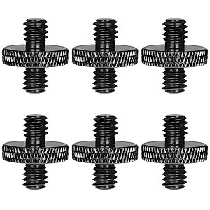 6 Pack 1/4" Male to 1/4" Male Camera Mount Screw Tripod Mount Screw Tripod Screw Camera Screw,Precision Made.