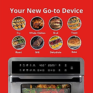 Aria 30 Qt. Touchscreen Toaster Oven with Recipe Book, Brushed Stainless Steel