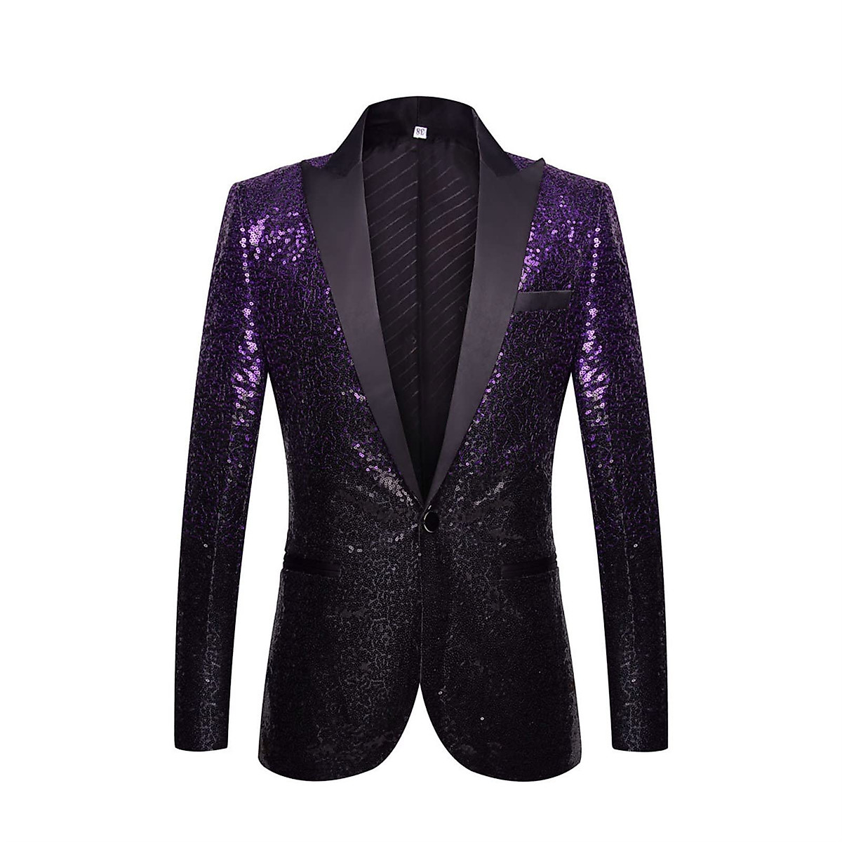 Men Shiny Sequins Suit Jacket Blazer One Button Luxury Party Tuxedo Weddings Dinner Prom Shiny Banquet Sport Coat (Multicolor,X-Large)