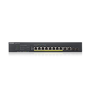 ZYXEL 12-Port PoE Switch Multi-Gigabit Ethernet Smart (XS1930-12HP) - Managed, with 8X 10G PoE++ @ 375W, 2X 10G Ethernet, 2X 10G SFP+, Optional Nebula Cloud, Rackmount, Limited Lifetime Protection