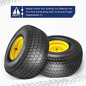 MaxAuto 20x8.00-8 Lawn Mower Tires 20x8x8 Lawn Tractor Tire 20x8-8 Turf Tire with Rim, 3.5" Offset Hub, 3/4" Bore with 3/16" Keyway, 4 Ply, 965lbs Capacity, Set of 2