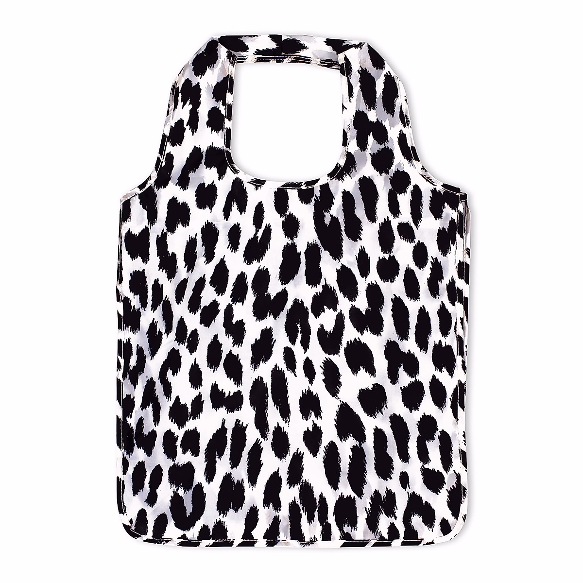kate spade new york Reusable Produce Bags, Shopping Tote with Zipper Storage Pouch, Lightweight Foldable Grocery Bag (Modern Leopard)