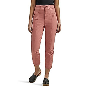 Lee Women's Ultra Lux High Rise Seamed Crop Capri Pant, Mallory-Med Pink/Rose