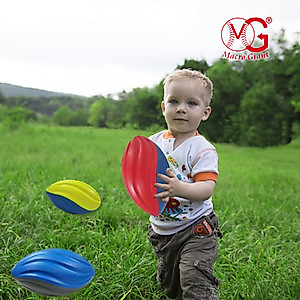 Macro Giant 7.5 Inch PU Soft Foam Spiral Football, Set of 6, Assorted Colors, Training Practice, Kid Toy, Yard Game, Preschool