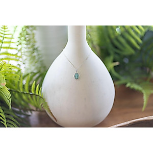 Heartland Store Women's Oval Blue Enamel Miraculous Medal with 18" Sterling Silver Chain