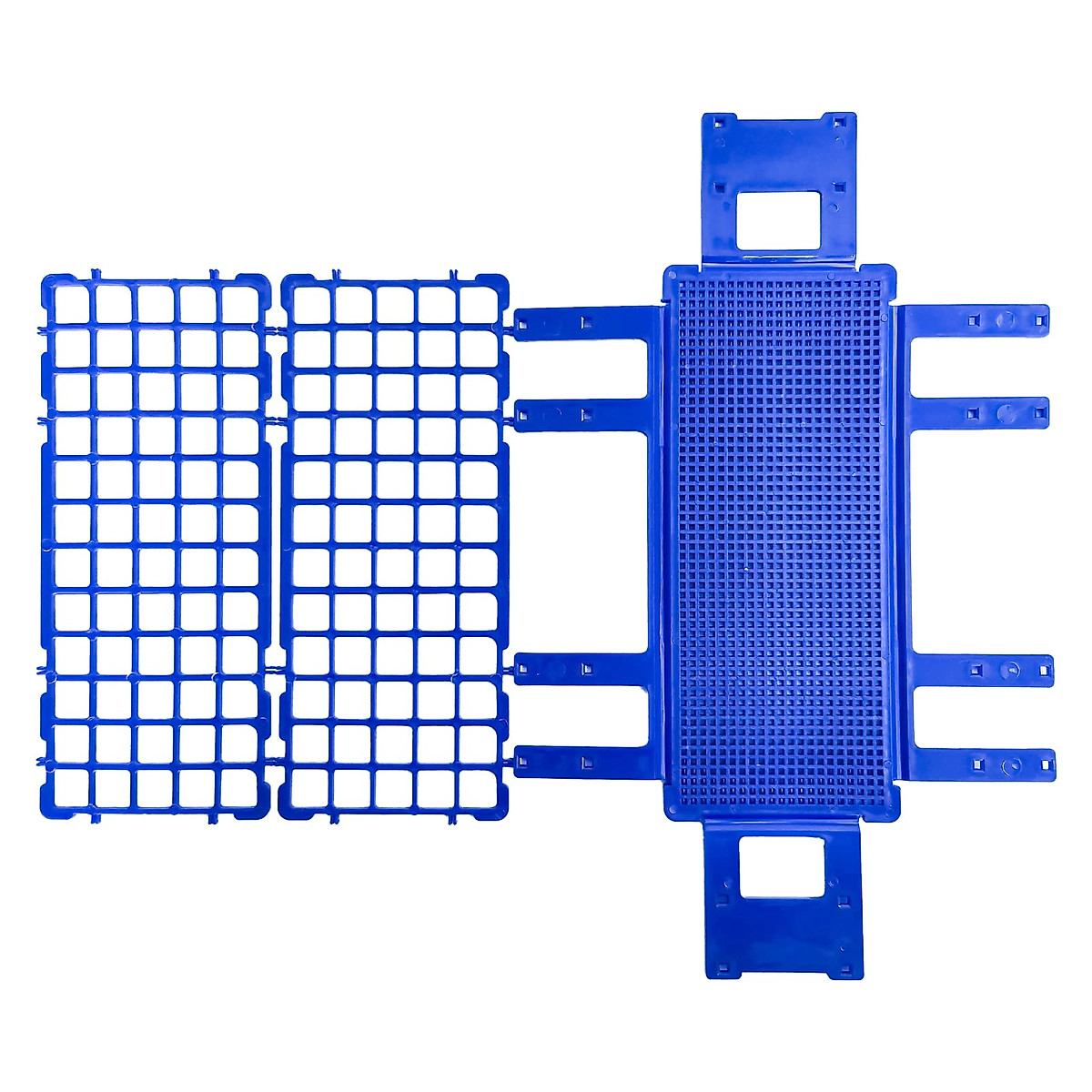 krngcwc 3 Packs Plastic Test Tube Rack, 60 Holes Lab Test Tube Rack Holder for 16mm Test Tubes, Blue, Detachable (60holes)