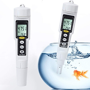 Portable Digital Salinometer High Accuracy Pen Type pH Meter Digital Salinity Tester for Salt Water Aquariums