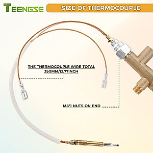 TEENGSE Fire Pit Control Safety Valve, Heater Safety Kit Replacement Parts with Thermocouple and Dump Switch for Room Space Heater Outdoor Patio Heater, Barbecue Grills, Fire Pits, Fireplaces