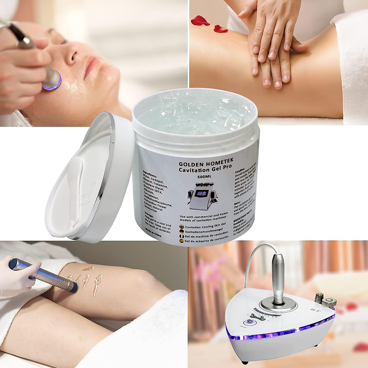 Golden Hometek Preparation Gel - Conductive Gel for use with RF Facial Firming and Body Slimming Machines