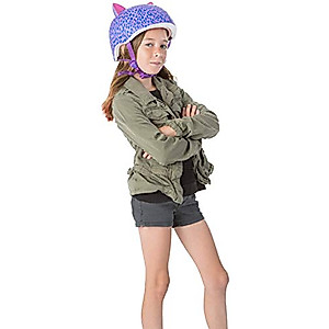 Krash Girls Bike Helmet, Purple Leopard Kitty