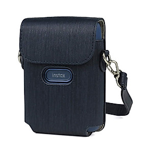 Fujifilm Instax Mini Link 2 Smartphone Instant Printer (Space Blue), Fuji Mini Film 20 Sheets, Protective Case, Accessory Bundle