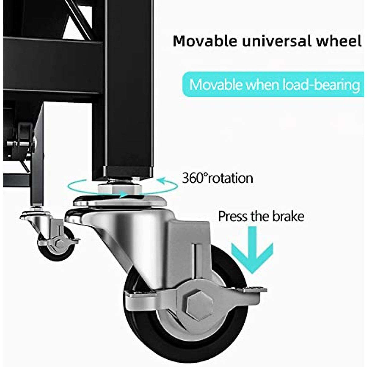 GUUVOR 3-Shelf Foldable Storage Shelves with Wheels,Kitchen Shelves Freestanding Foldable Metal Storage Shelf,No Assembly Storage Shelves,Heavy Duty Movable Shelving for Storeroom,Garage,Office