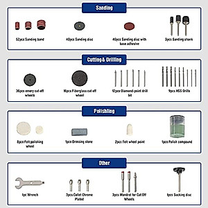 WORKPRO 276-piece Rotary Tool Accessories Kit Universal Fitment for Easy Cutting, Carving and Polishing