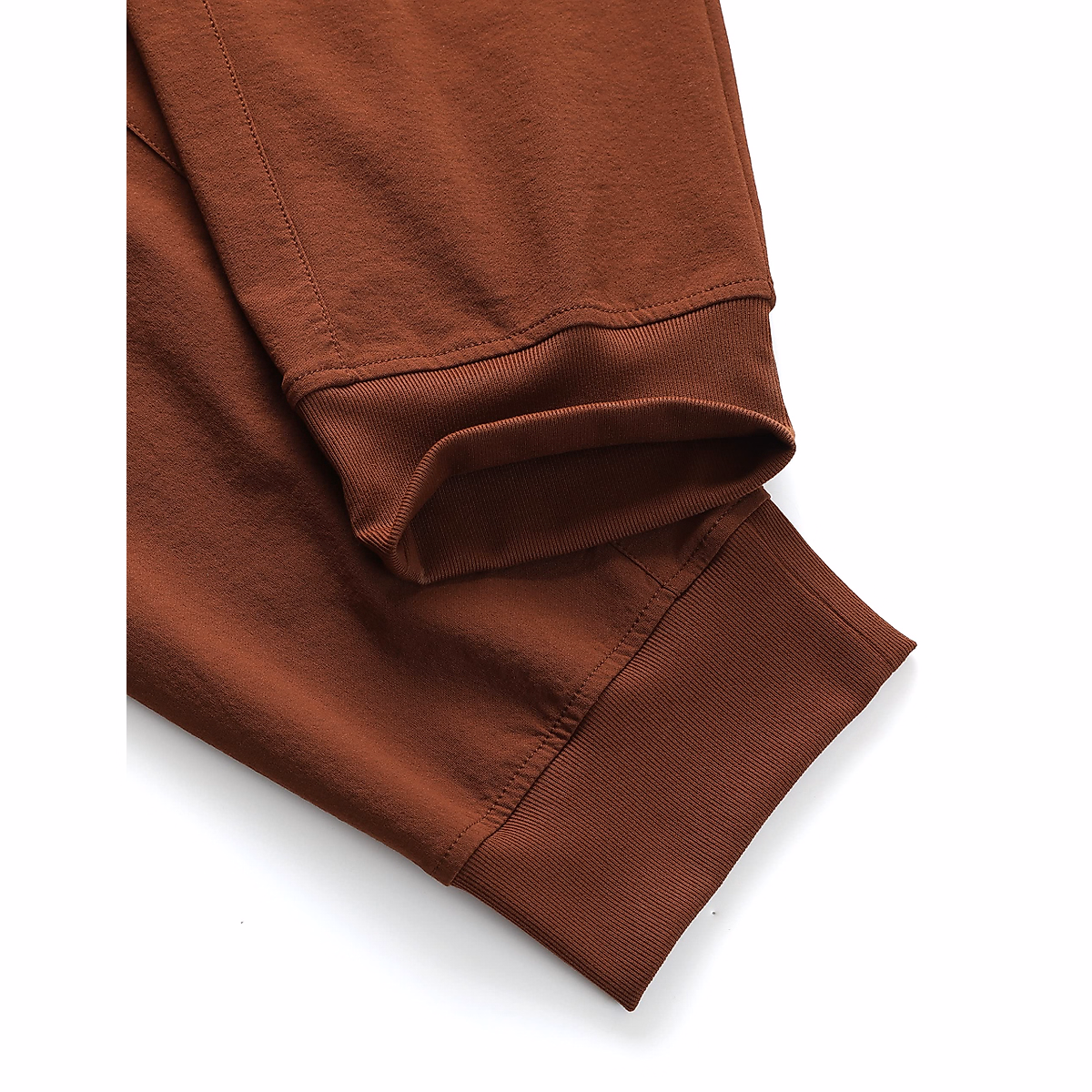 CRZ YOGA Athletic Joggers for Men 29" Lightweight Water Resistant Outdoor Workout Pants with Zip Pockets Dark Brown Large