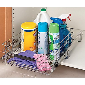SP Product Steel Shelf Pull Out Storage Drawer for Cabinet Organizer