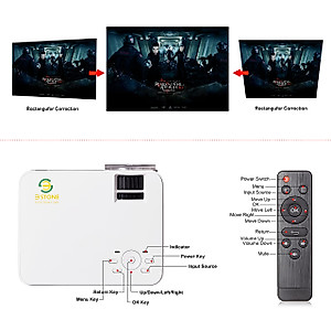 Mini Projector, 3Stone Upgraded Portable LCD Video Projector with 1080P Supported and Built-in Speakers, Multimedia Home Theater Small Projector Compatible with HDMI, USB, AV, DVD, VGA, Laptop