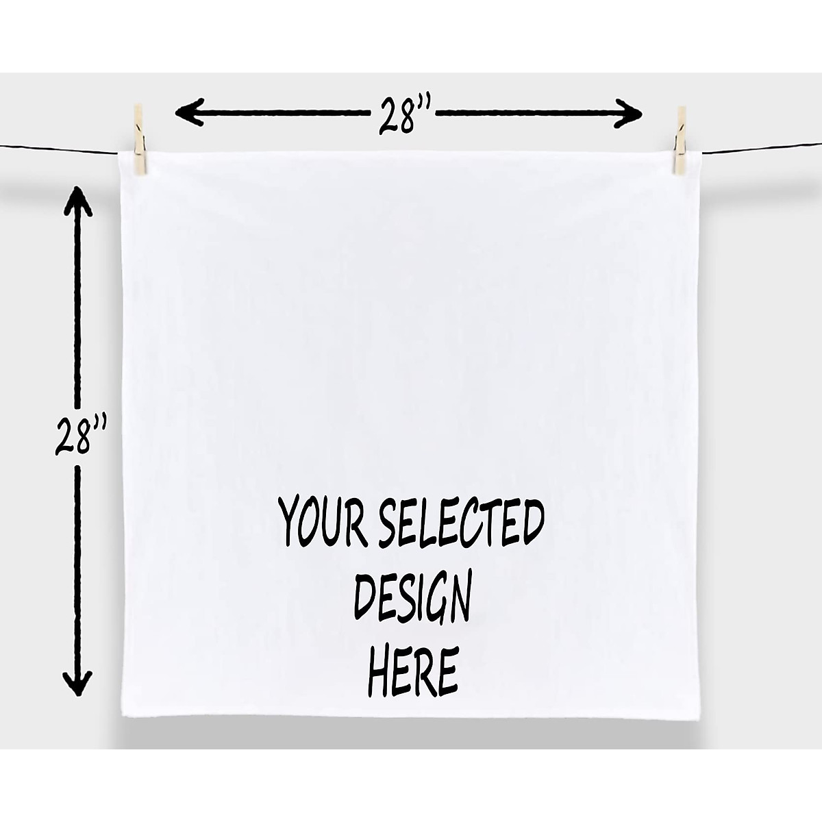 Handmade Funny Camping Kitchen Towel - 100% Cotton Funny Sayings Dish Towel for RV Camping Accessories- 28x28 Inch Perfect for Housewarming-Christmas-Camping Gifts (This is My Happy Place)