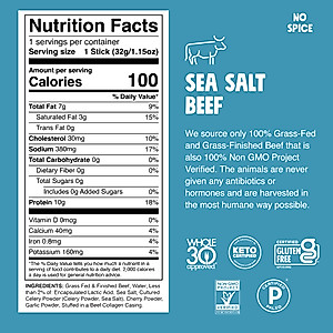 CHOMPS AIP Mild Beef Jerky Snack Sticks 10 Pack, 5 Sea Salt Beef, 5 Italian Style Beef - Whole30, Paleo, Keto Approved, Gluten Free, Sugar Free, Nitrate Free…