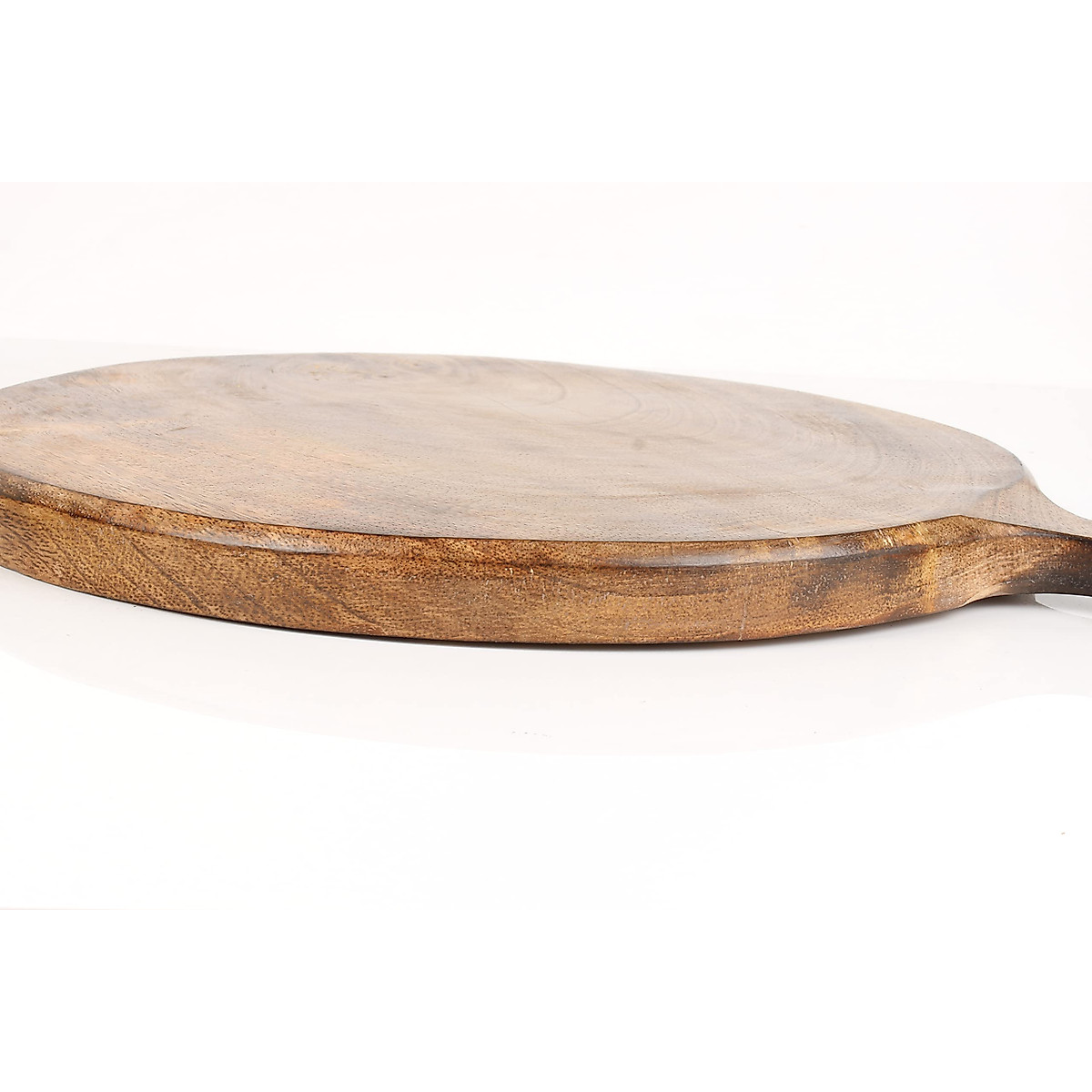 Father's Day Gifts Wooden Round Chopping Board with Handle & Rope for Hanging, Pizza Serving Tray Party Serving Platter | 12 Inch Dia