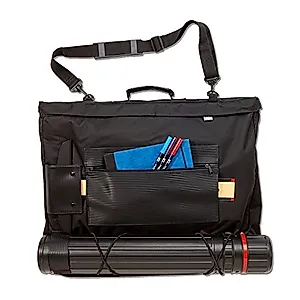 Prat Start S2000 Convertible Backpack Portfolio, Weather-Resistant Canvas, Pockets for Storage and Tube Holder, 24 X 27 X 2.5 inches, Black (S2000-27-N)