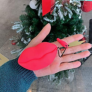 Joyleop Red Lips Case for Airpods Pro 2019/Pro 2 Gen 2022, Luxury Fun Funny 3D Women Girls Teen Ladies Cover, Kawaii Cool Cute Cartoon Soft Silicone Character Air pods Skin Cases for Airpod Pro