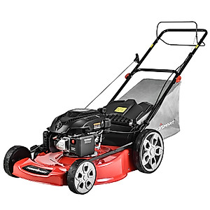 PowerSmart Self Propelled Lawn Mower, 22 Inch Lawn Mower Self-propelled, 200CC 4-Stroke Engine, 3 in 1 Gas Lawn Mower with Bag, 5 Cutting Heights Adjustable (1.2''-3.5'')