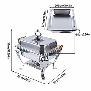 Stainless Steel Chafer Set Chafing Dish Buffet Set Chafing Dish Buffet Catering Warmer Classic Baking Tray for Buffet, Wedding and other Banquet Events