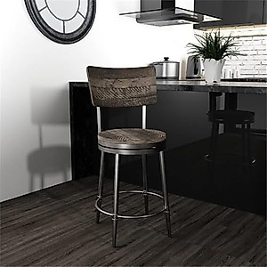 Hillsdale Jennings 26" Metal Farmhouse Counter Stool in Gray