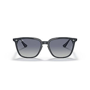 Ray-Ban RB4362 Square Sunglasses, Opal Grey/Grey Gradient Dark Blue, 55 mm