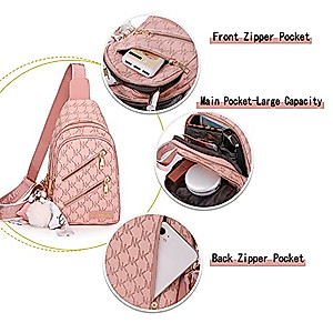 Anfei Women Chest Bag Crossbody Sling Bag for Women PU Leather Small Pack Purses Chest Bags PU Shoulder Backpack Daypacks for Women traveling hiking