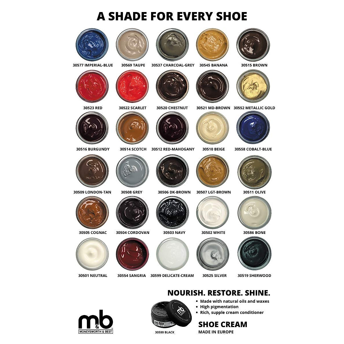 Moneysworth & Best Shoe Cream, 50ml, Scotch